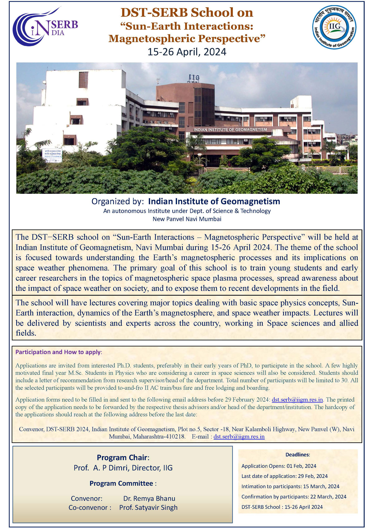 DST-SERB2024 | Indian Institute of Geomagnetism (IIG)